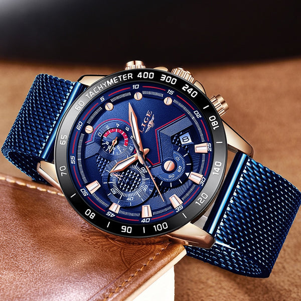 Lige Watch Sports Chronograph Metal Band – Mr.YouWho